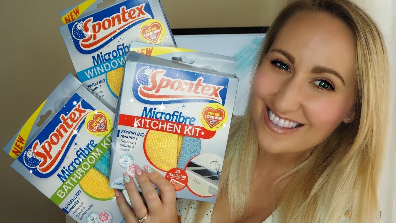 CLEAN WITH ME | SPONTEX MICROFIBRE KIT REVIEW | AD - YouTube