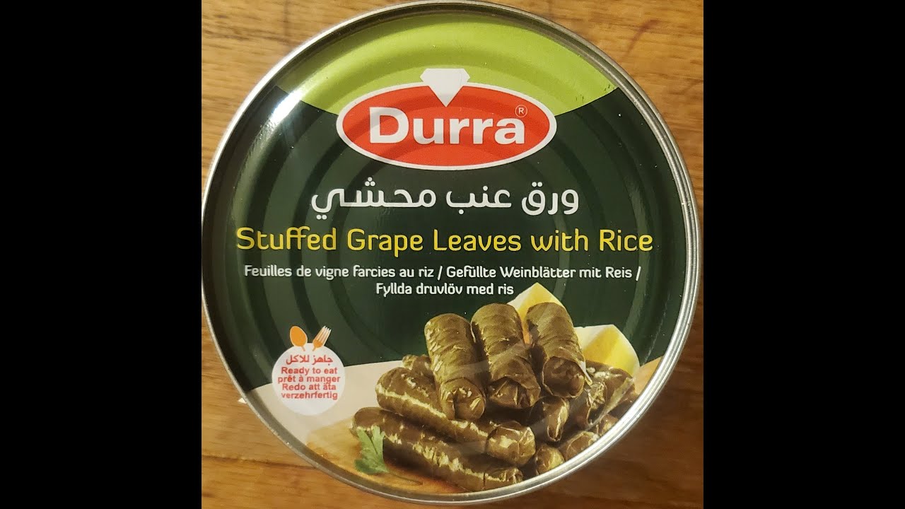 Durra Stuffed Grape Leaves with Rice Review - YouTube