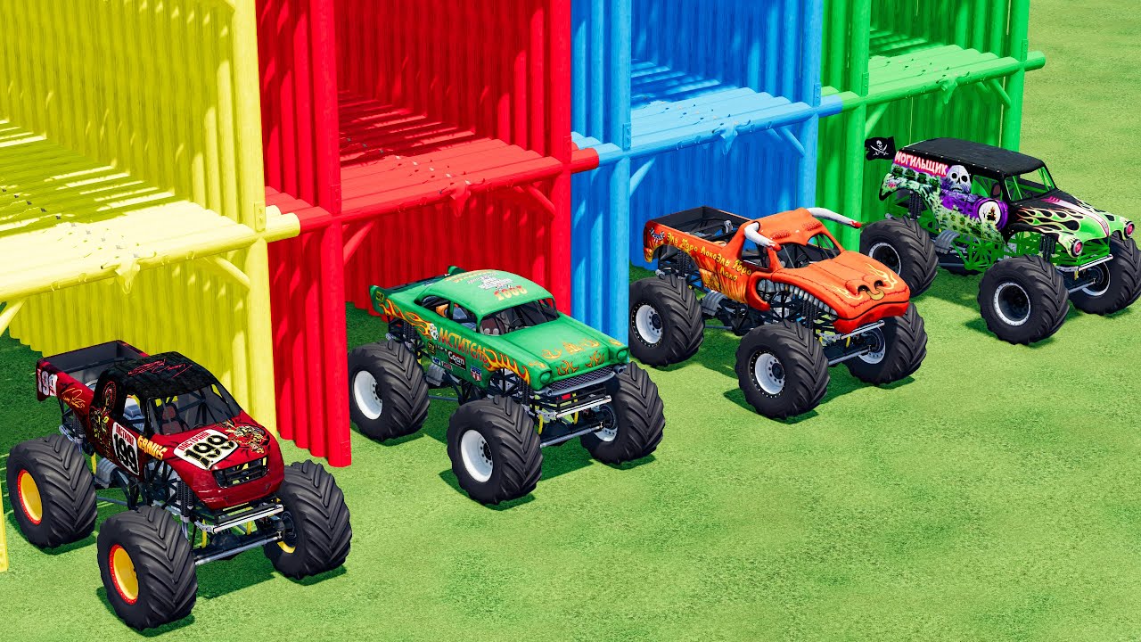 TRANSPORTING & MONSTER TRUCK JAM ! Farming Simulator 22 - YouTube