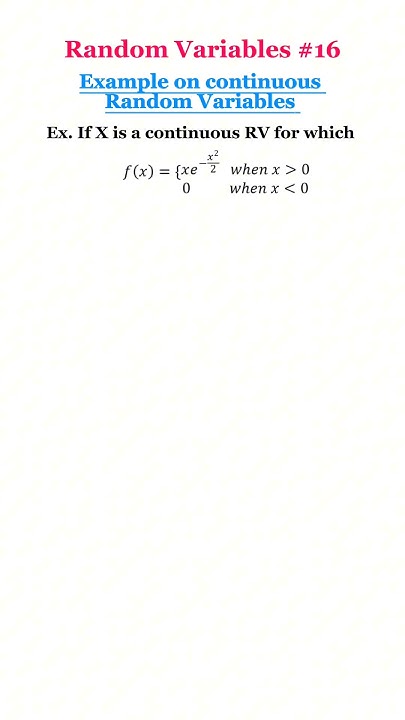 Random Variables-16 || Example of continuous RV|| #maths #mathematics #statistics - YouTube