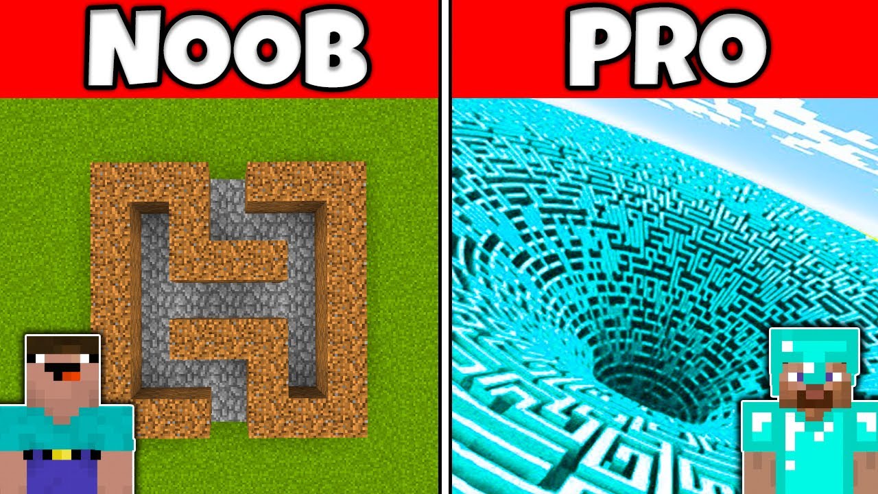 Minecraft NOOB vs PRO: GIANT MAZE HOUSE BUILD CHALLENGE - YouTube