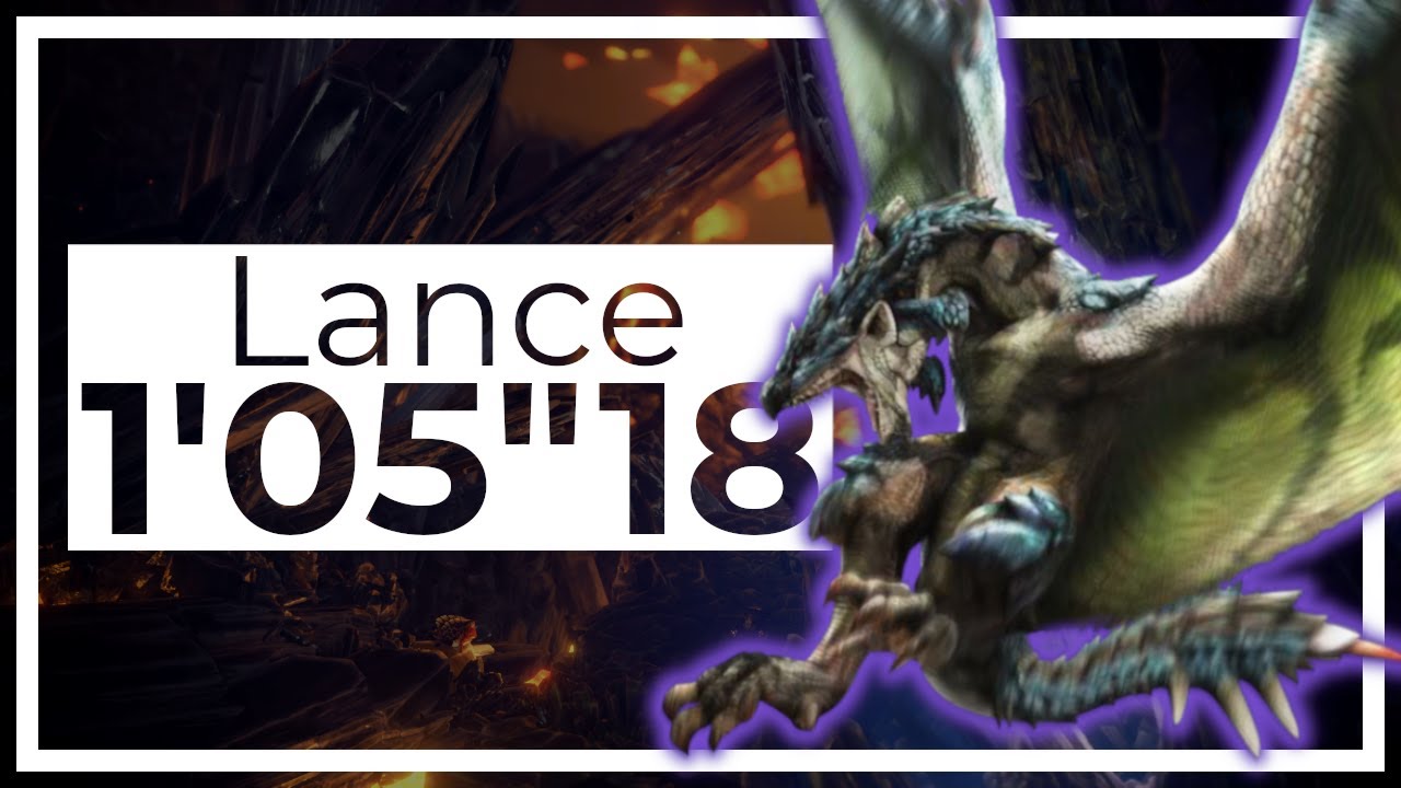 MHW | Tempered Azure Rathalos (Lance, Heroics) - 1'05"18 - YouTube
