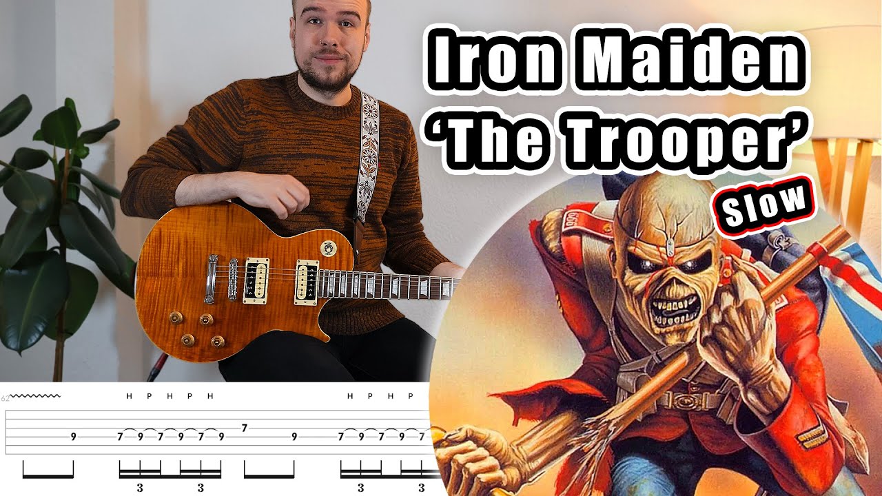 Iron Maiden - The Trooper (SLOW Guitar Tutorial + Tabs) - YouTube