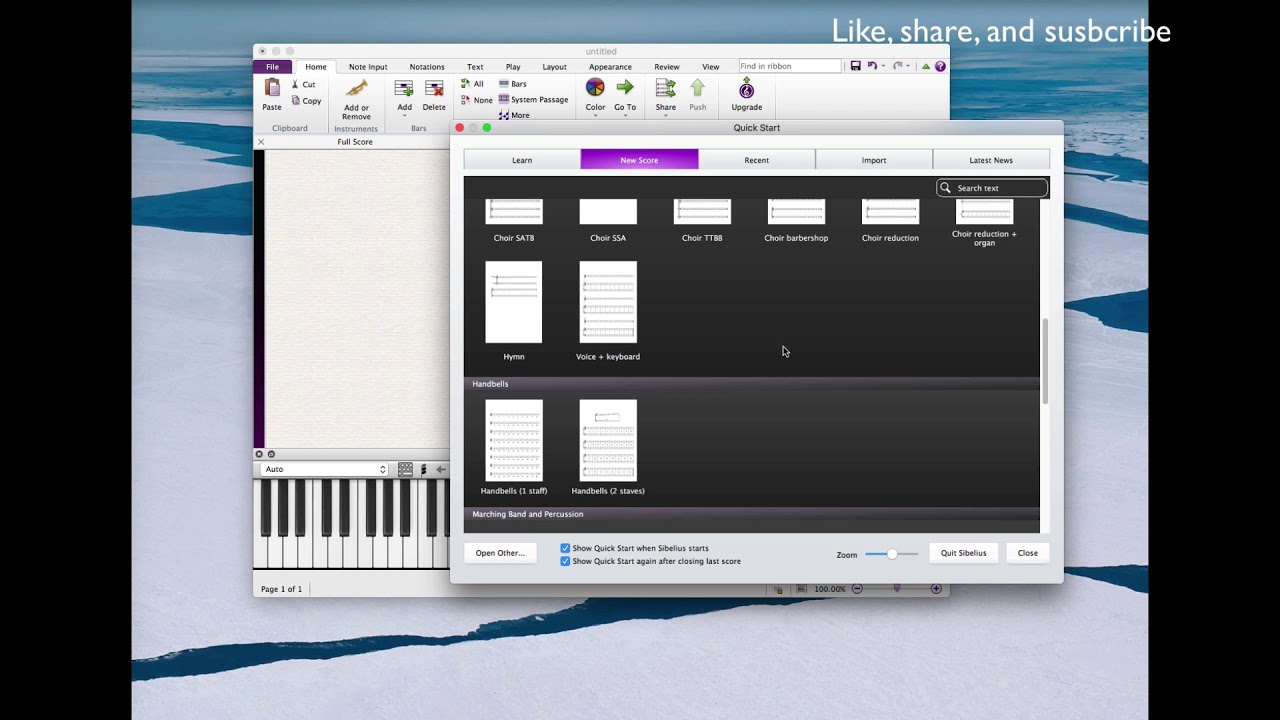 Sibelius First - How To Create New Score - YouTube