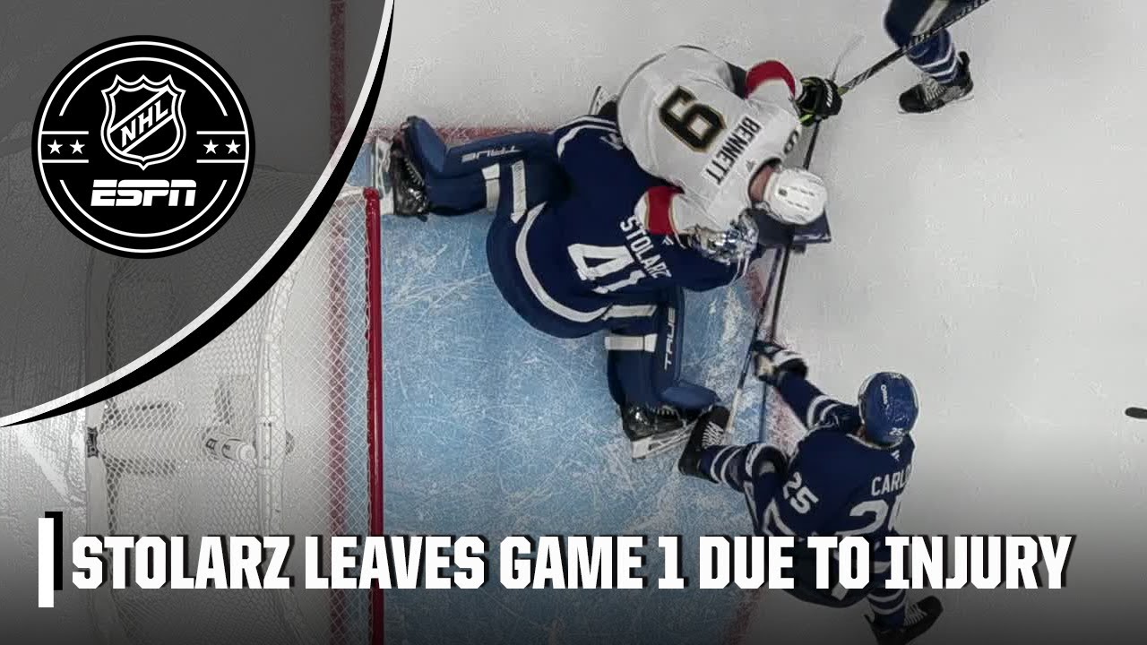 Toronto’s Anthony Stolarz leaves Game 1 after being hit in head | ESPN ...