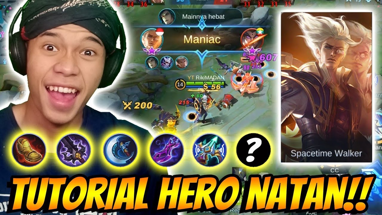 Tutorial New Hero Natan !! Build & Emblem Yang Bikin Auto Win !! Mobile ...