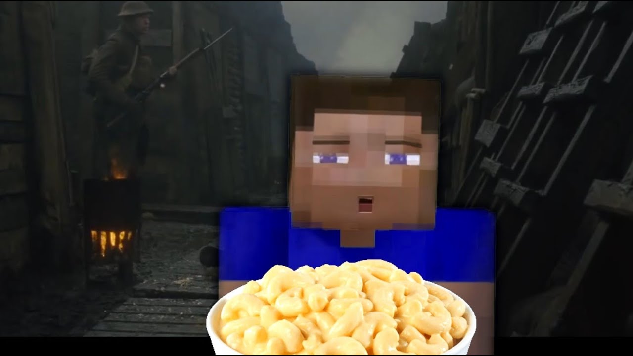 ASMR Minecraft Steve Eats Macaroni and Cheese In A World War 1 Trench ...