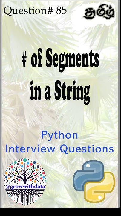 தமிழில் # of Segments in a String #pythoninterviewquestions # ...