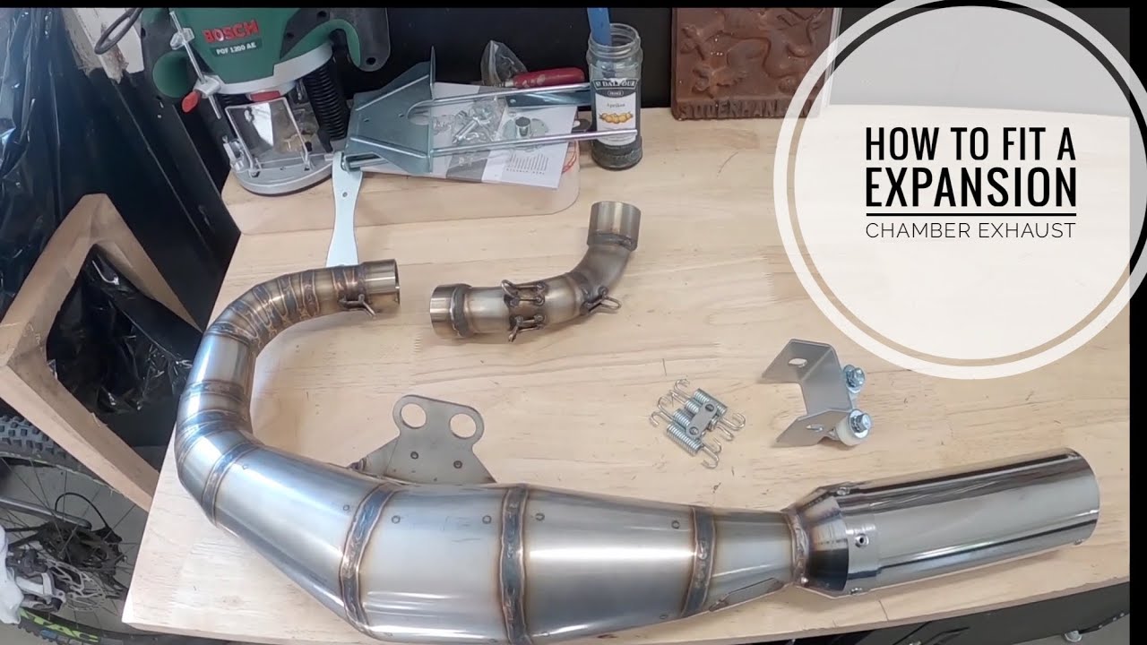 Vespa px200e. Fitting a expansion chamber exhaust - YouTube