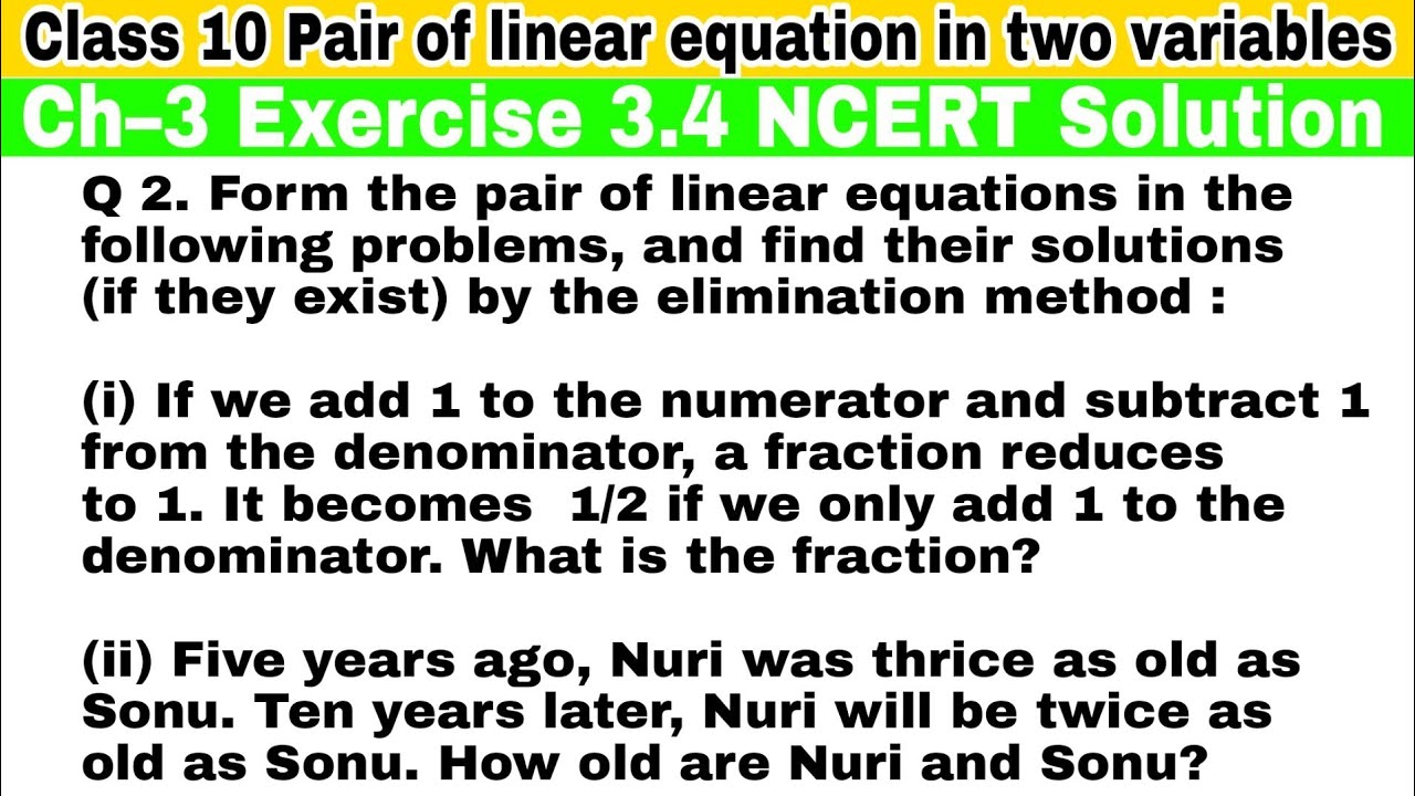 class-10-ch-3-ex-3-4-q-2-i-ii-pair-of-linear-equations-in-two