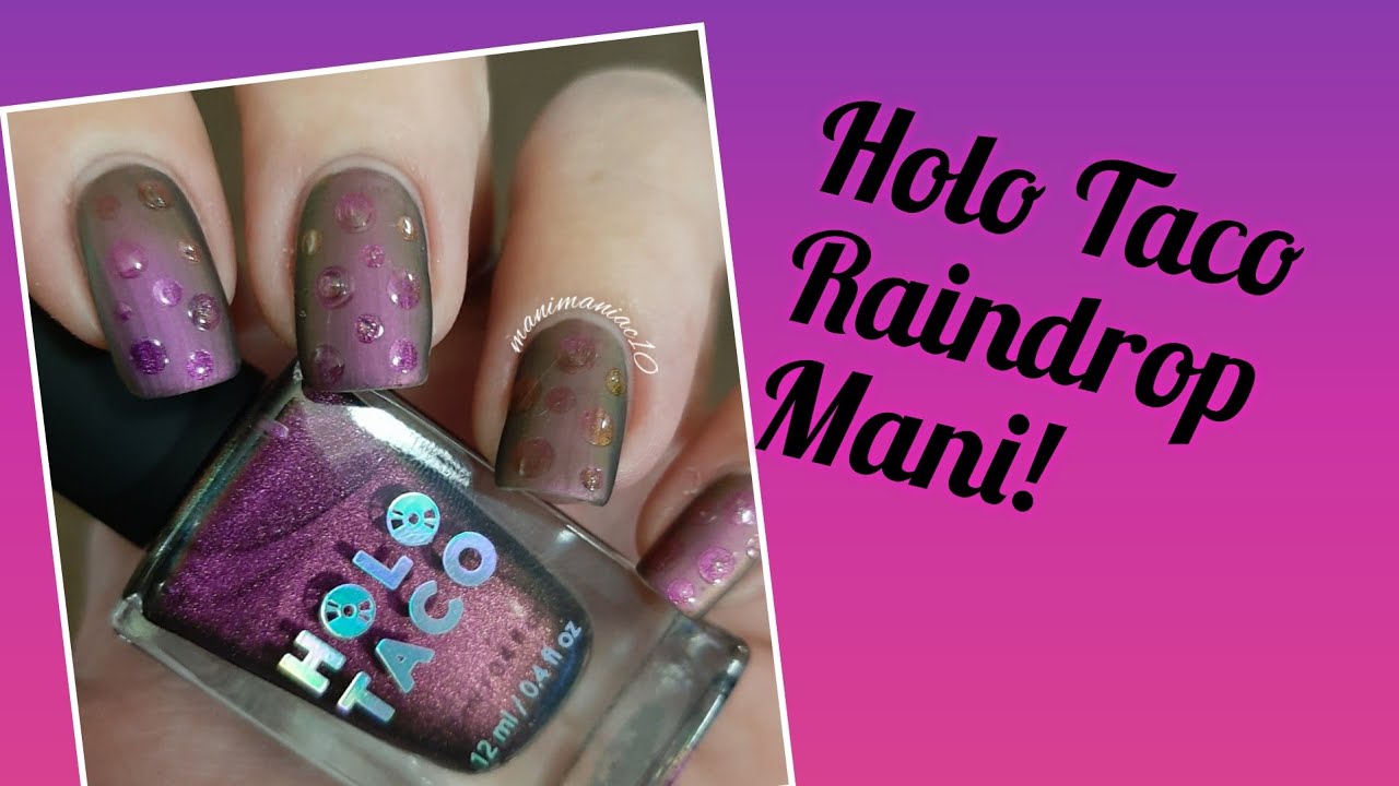 Raindrop Nails With Holo Taco Cats' Evasion!! - YouTube