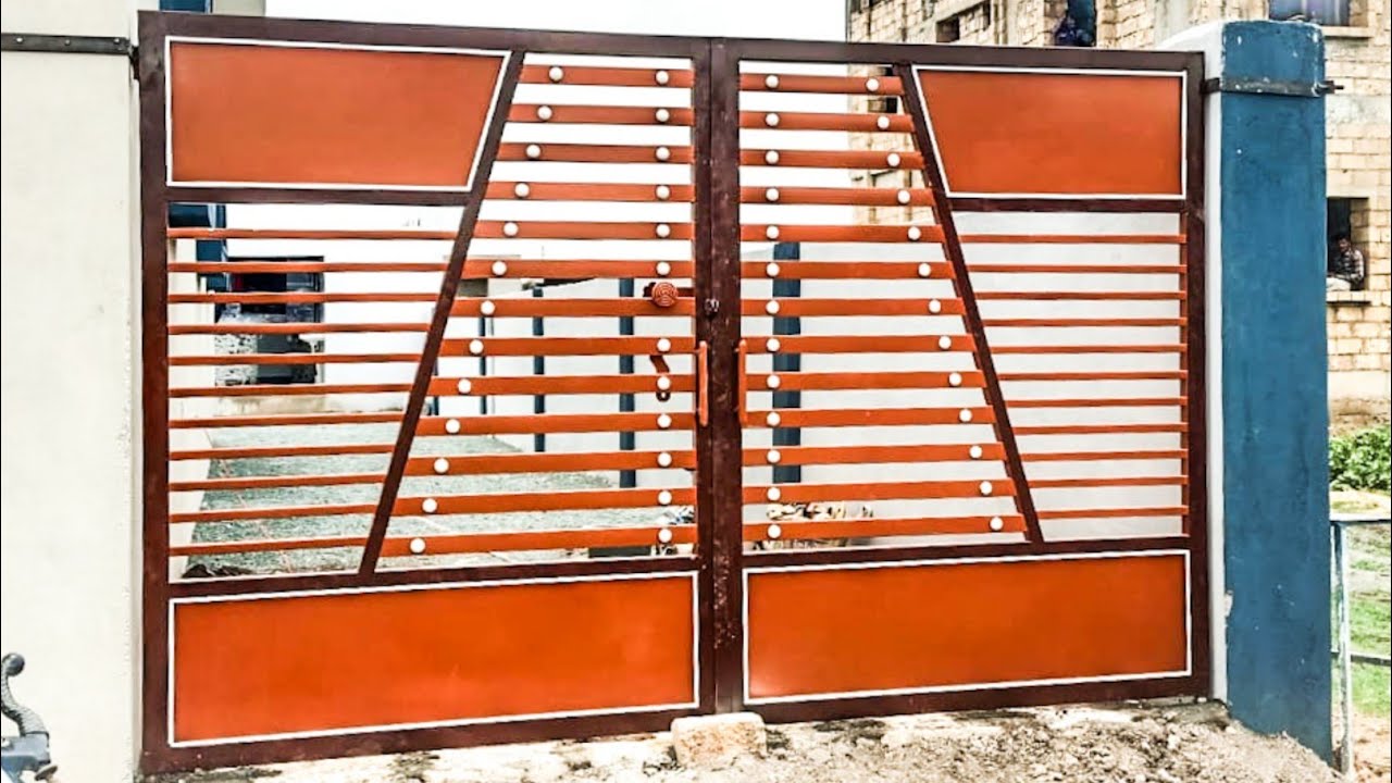 front gate well design /golden brown color combination - YouTube