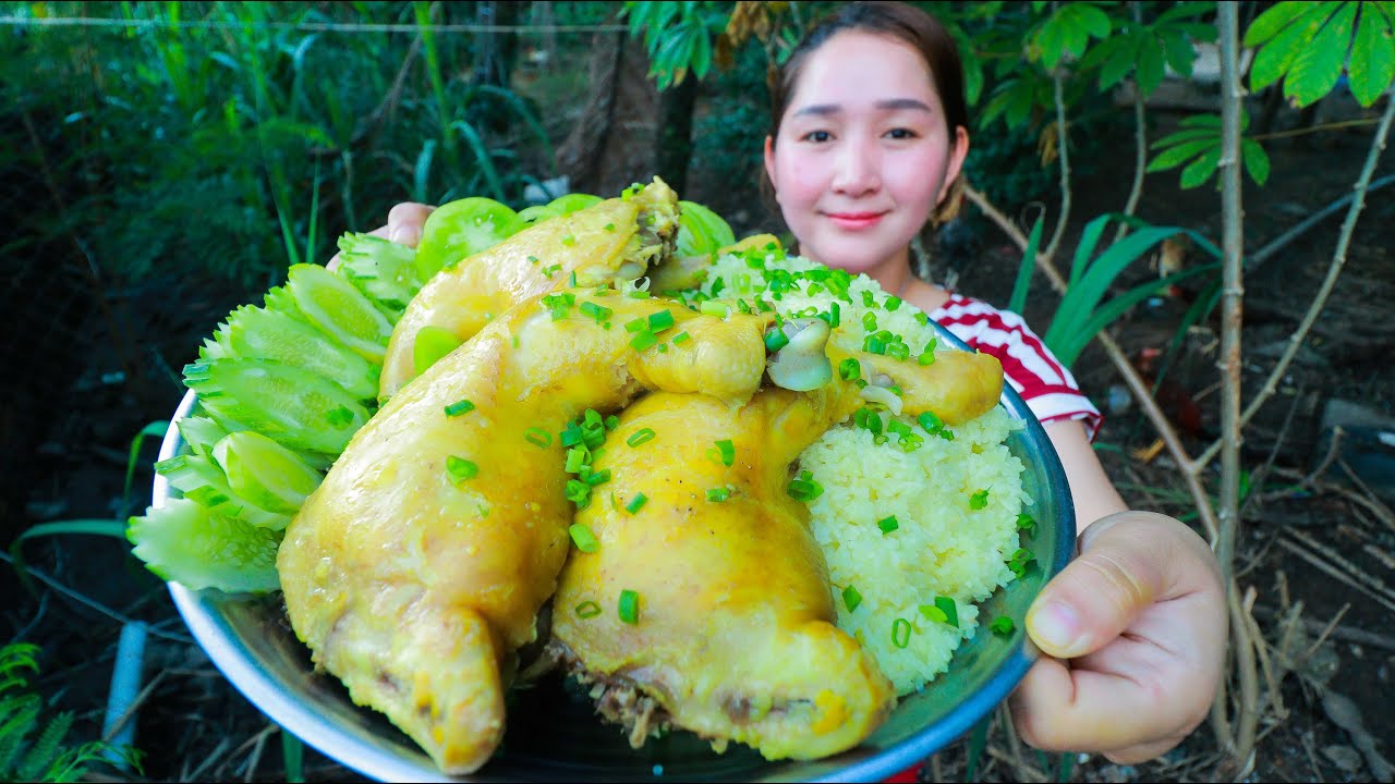Amazing Yellow Chicken Rice Cooking Recipe - Cooking With Sros - YouTube