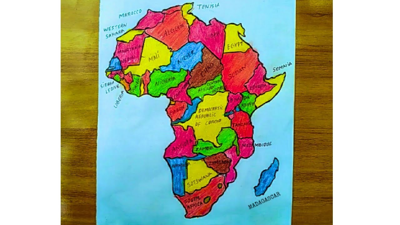 Map of Africa |Drawing Map of Africa - YouTube