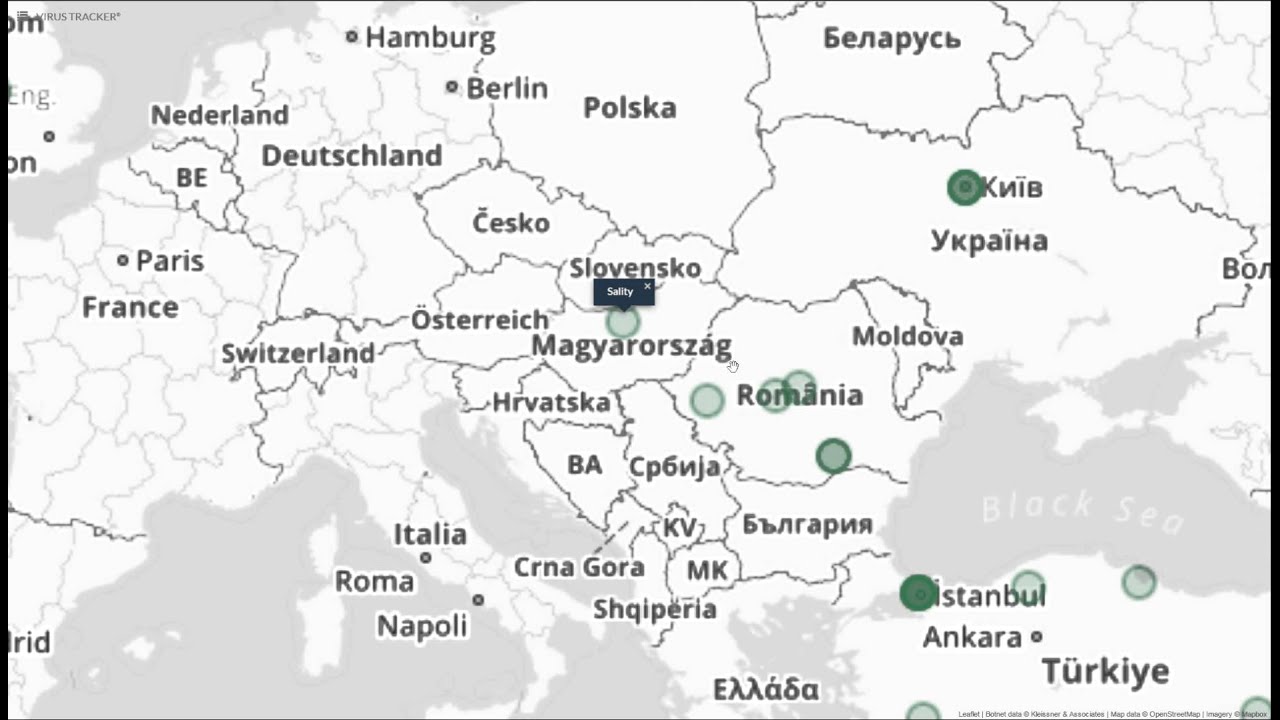 Real-time botnet infection map - YouTube