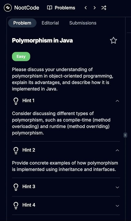 Ace Java interview questions with NootCode - Polymorphism in java - YouTube