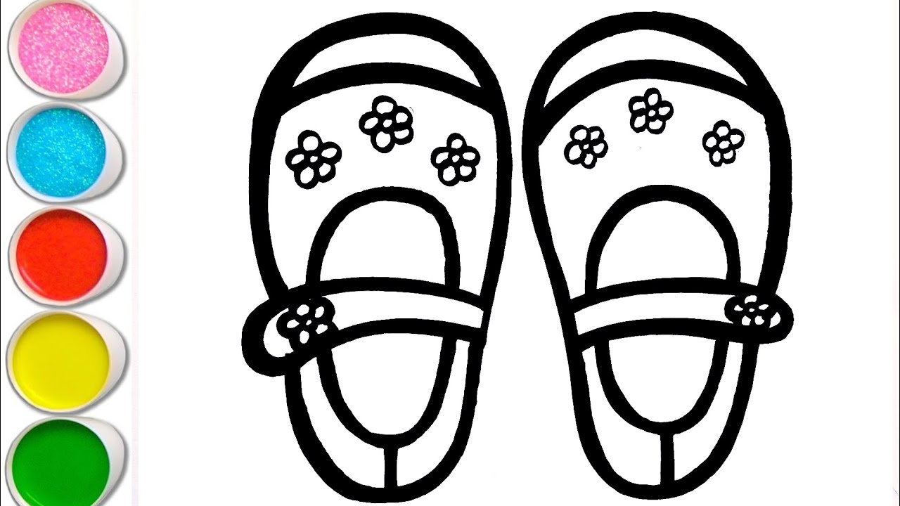 Shoes Drawing, Coloring and Painting for Kid's & Toddlers | How to Draw ...