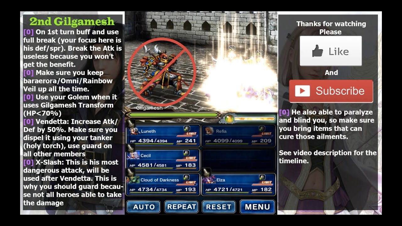 FF BE FF V The Big Bridge Event How to Defeat Gilgamesh ELT (#54) - YouTube