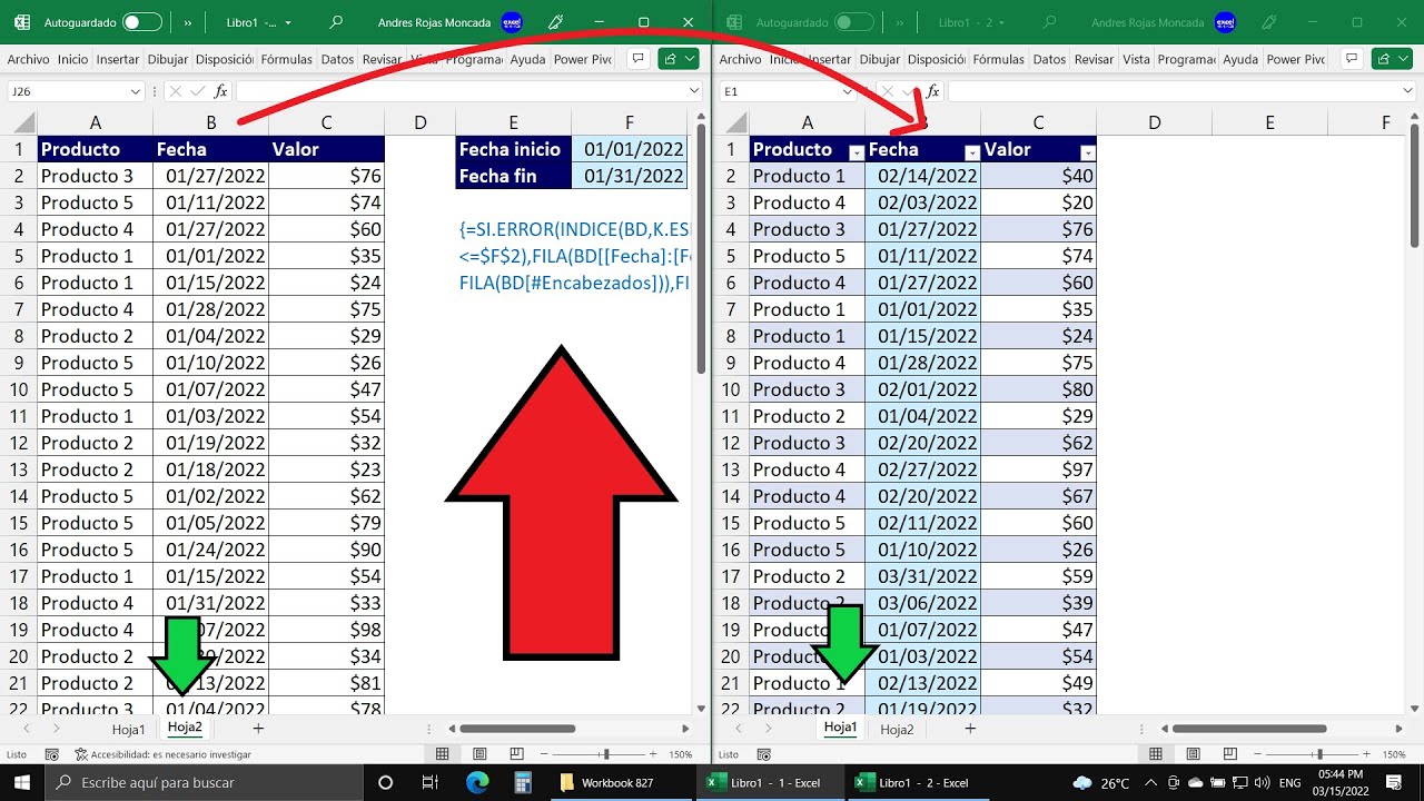 La mejor Fórmula para extraer registros en un rango de fechas entre ...