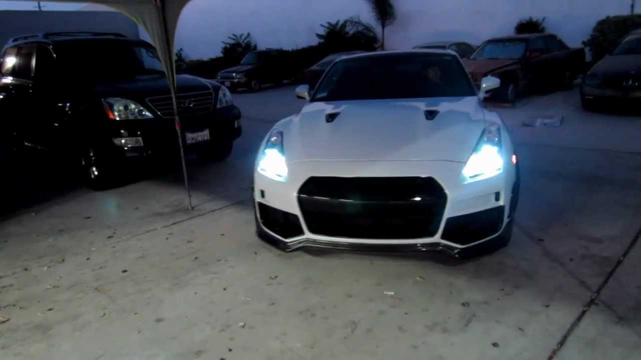 Nissan GTR R35 Wrapped in Avery Pearl White By Impressive Wrap - YouTube