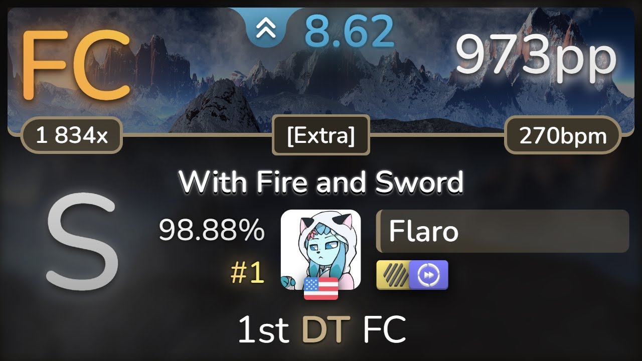 Flaro | Loki - With Fire and Sword [Extra] +HDDT 98.88% (#1 973pp FC ...