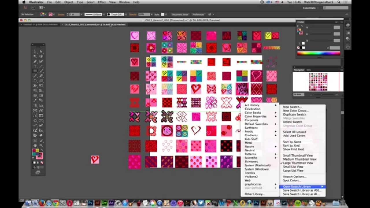 Illustrator CC : Opening swatches libraries and using in another ...