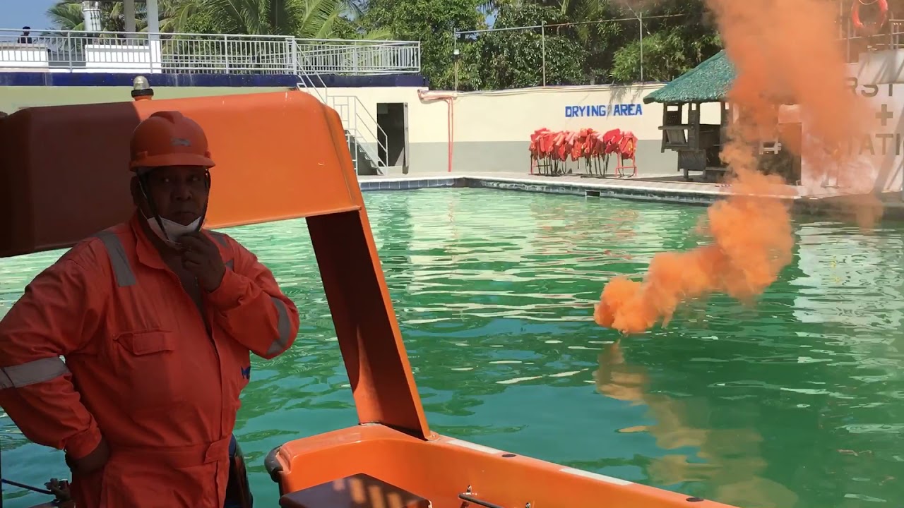 SEAMAN TRAINING - Launching Lifeboat and Smoke Signal (NOTIP) pt.2 - YouTube