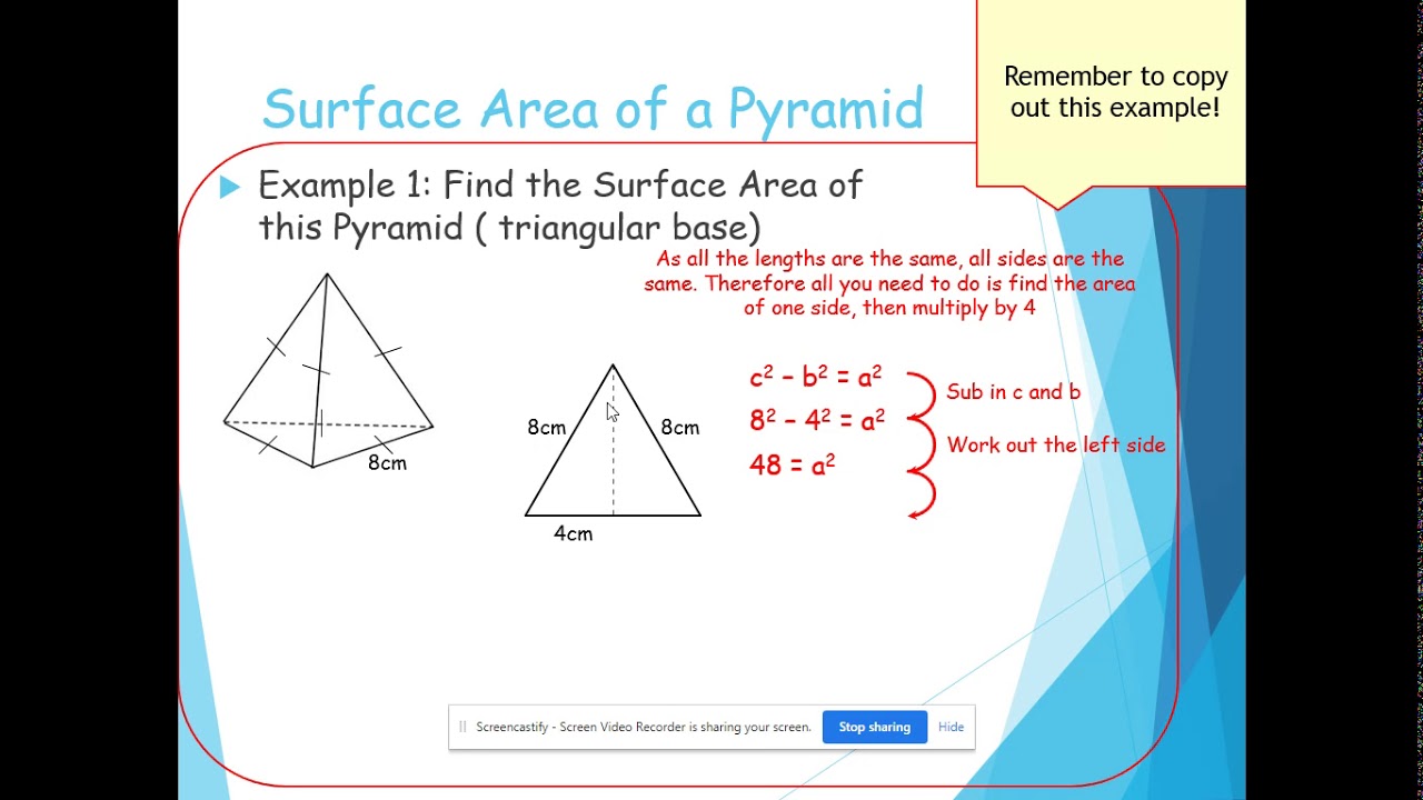 Surface area of a pyramid - YouTube