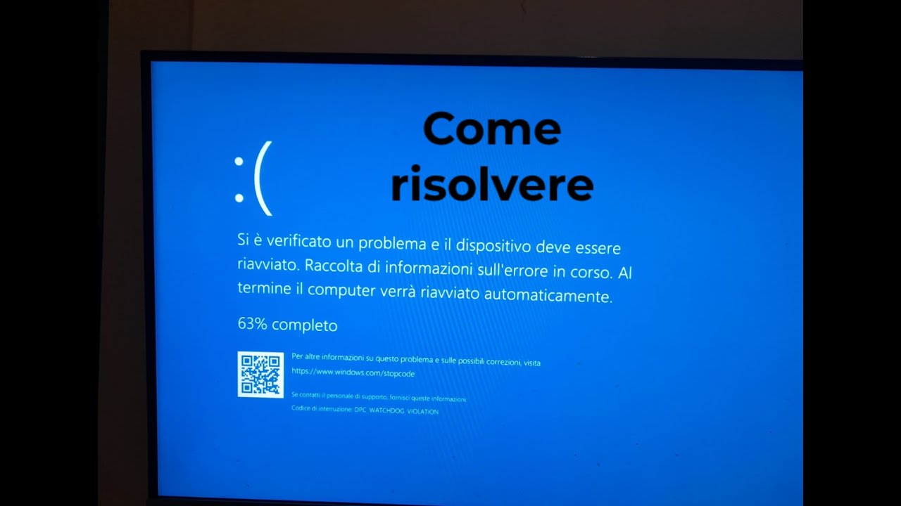 Come risolvere la schermata blu "Si è verificato un problema e il pc ...