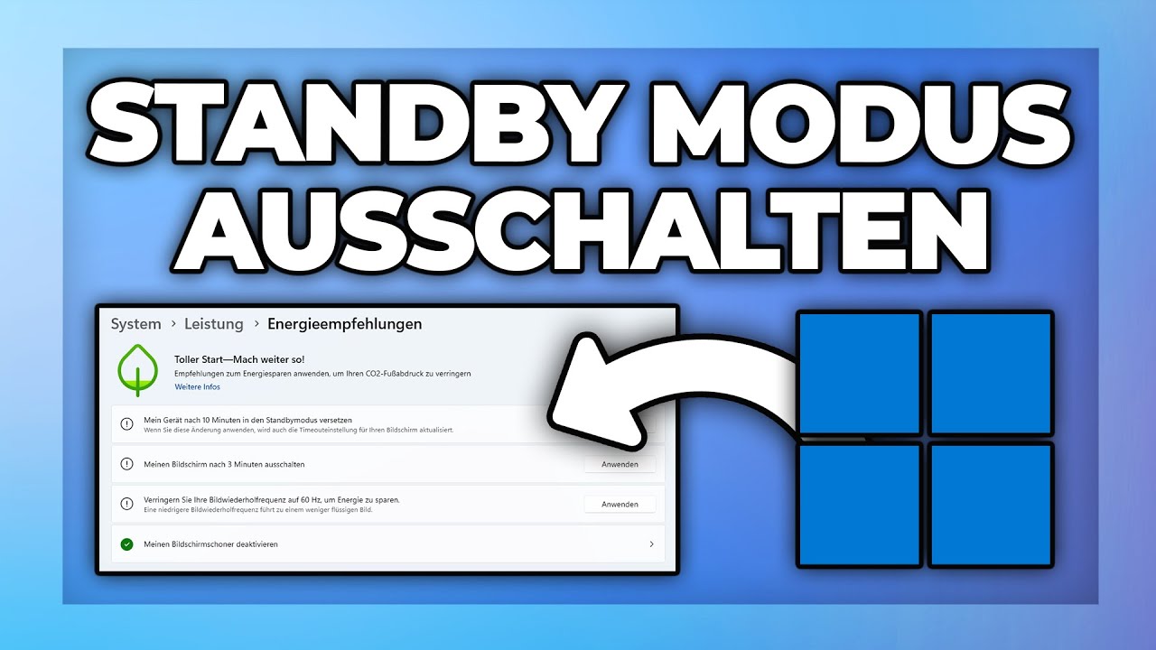 Windows 11 Standby ausschalten - Energiesparmodus und Ruhestand ...