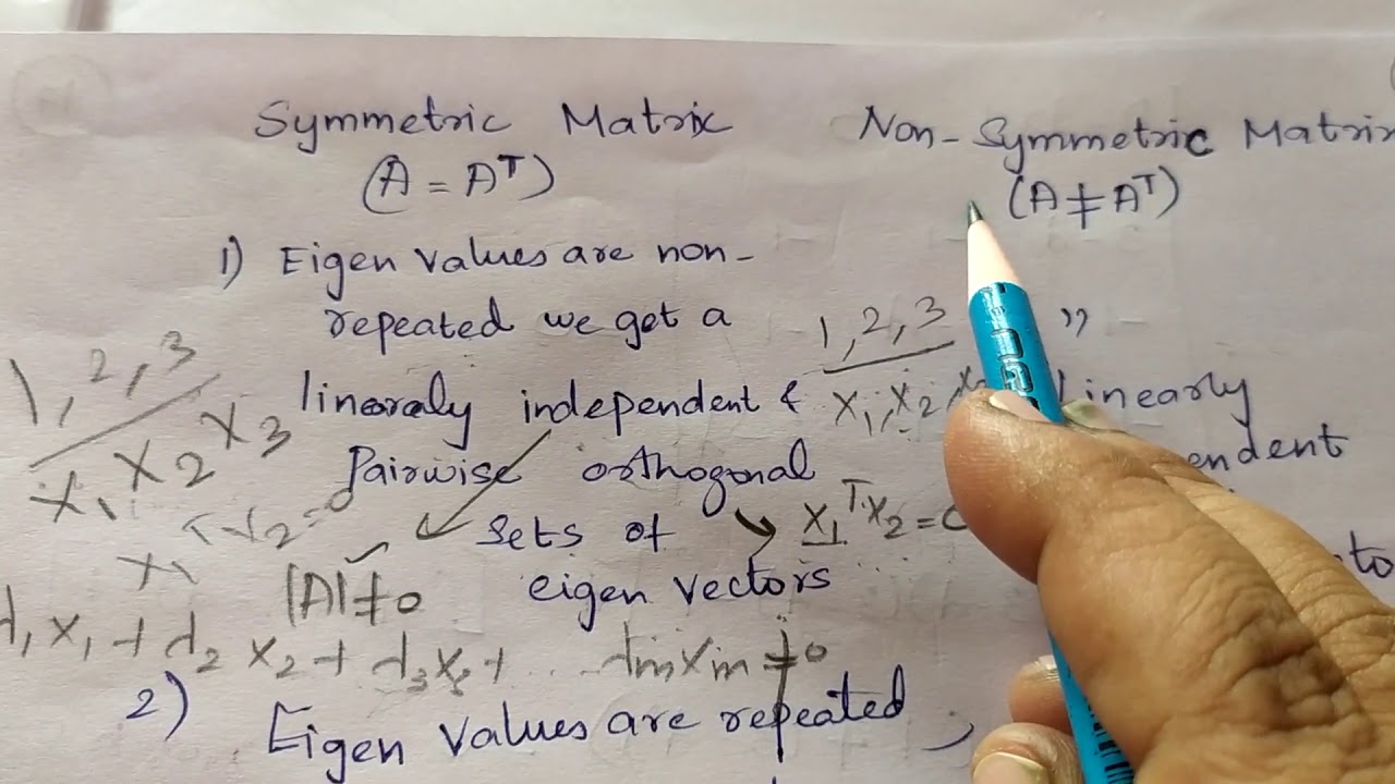 Symmetric and Non Symmetric Matrix Part 9 - YouTube