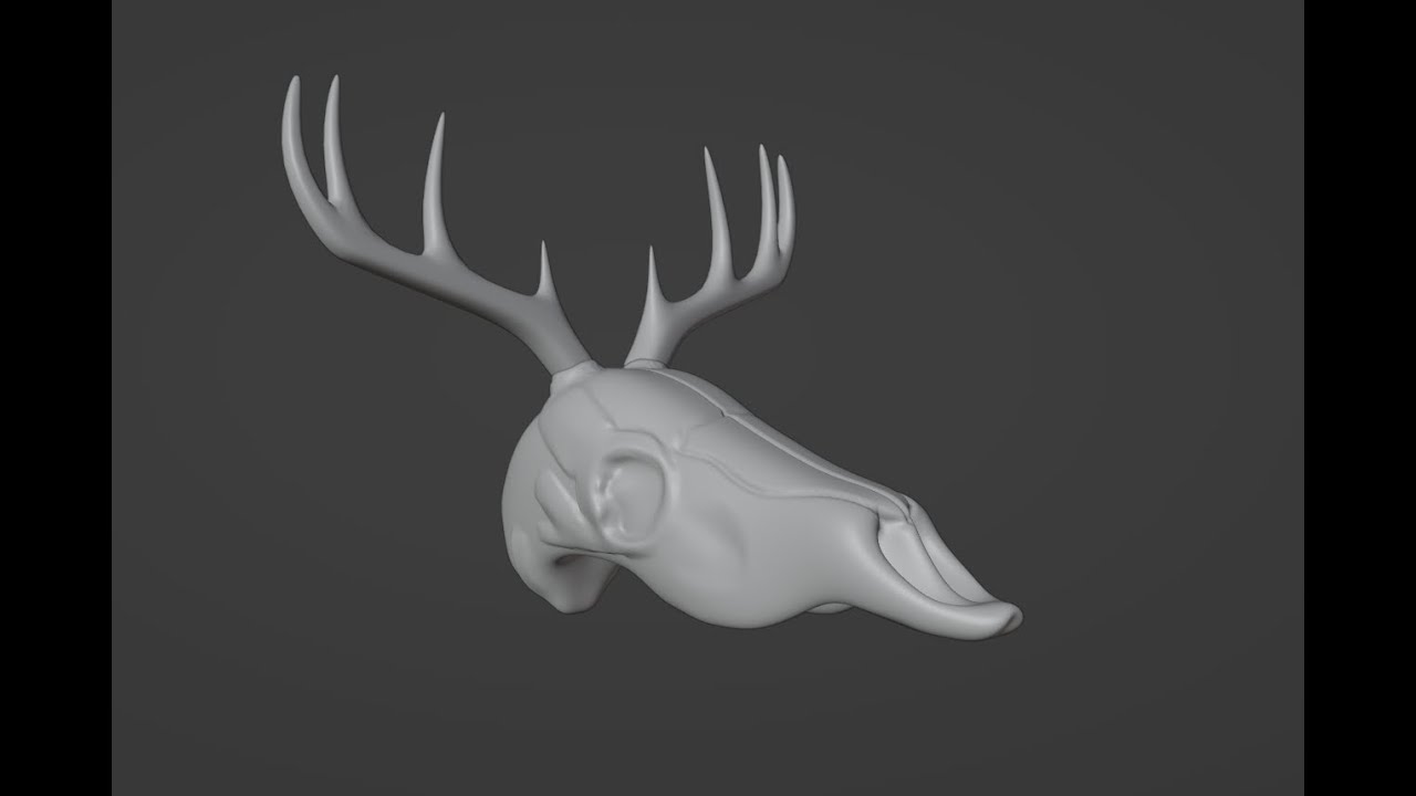 Sculpting deer skull in blender - YouTube