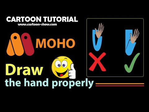 Draw the hand properly in MOHO CARTOON TUTORIAL تصميم اليد - YouTube