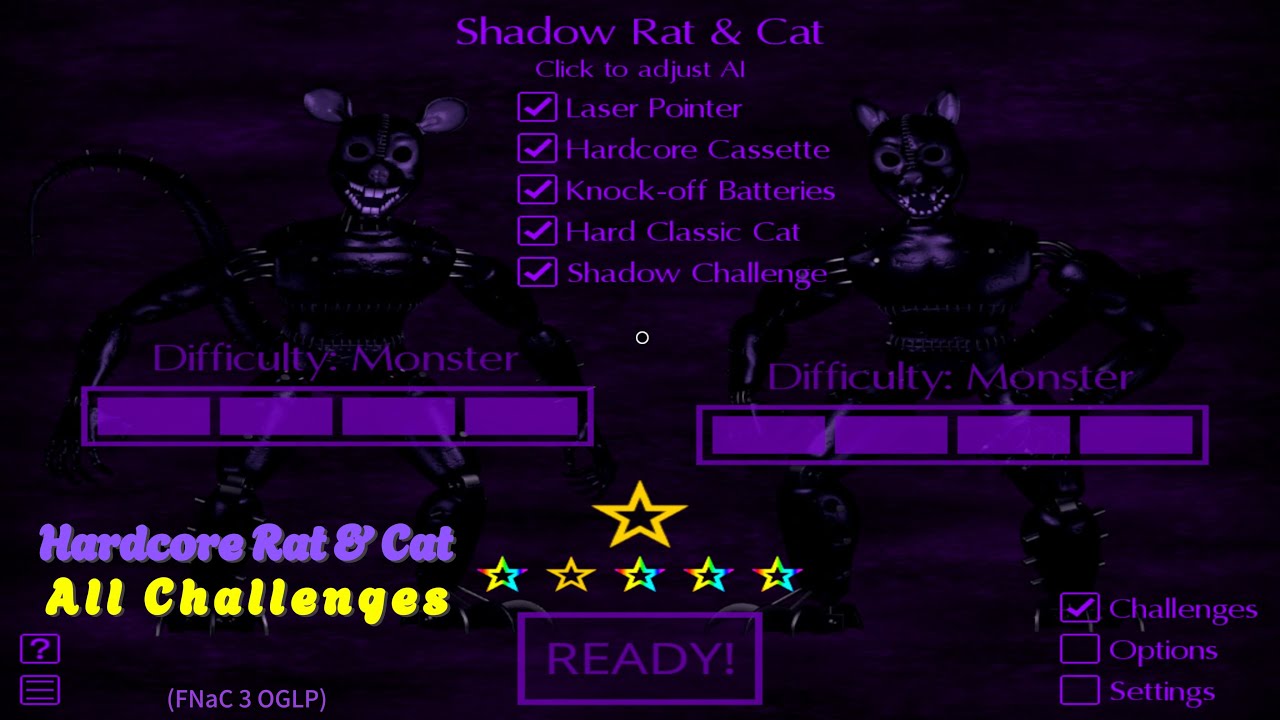 Hardcore Rat & Cat All Challenges (FNaC 3 CN OGLP) || FNaC 3 Reimagined ...