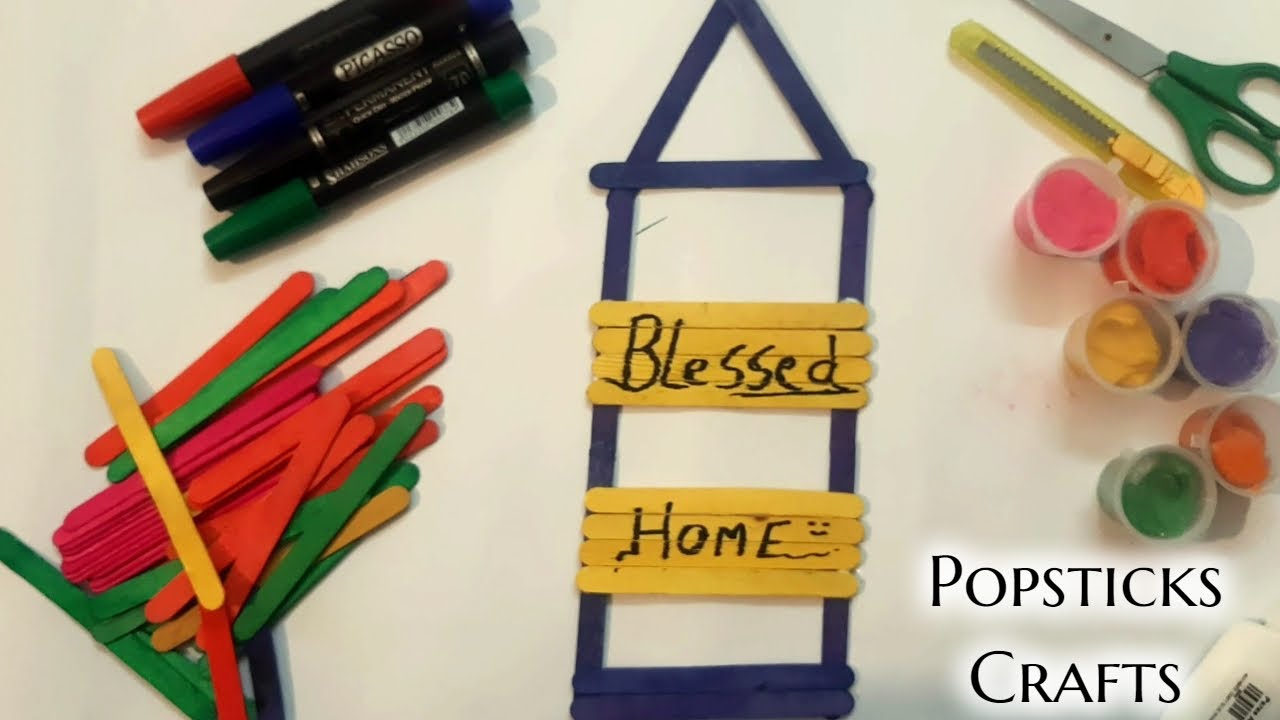 DIY Wall Hanging with Popsicle Sticks! 🌼🎨🌈 ️ (Step-by-Step Tutorial) # ...