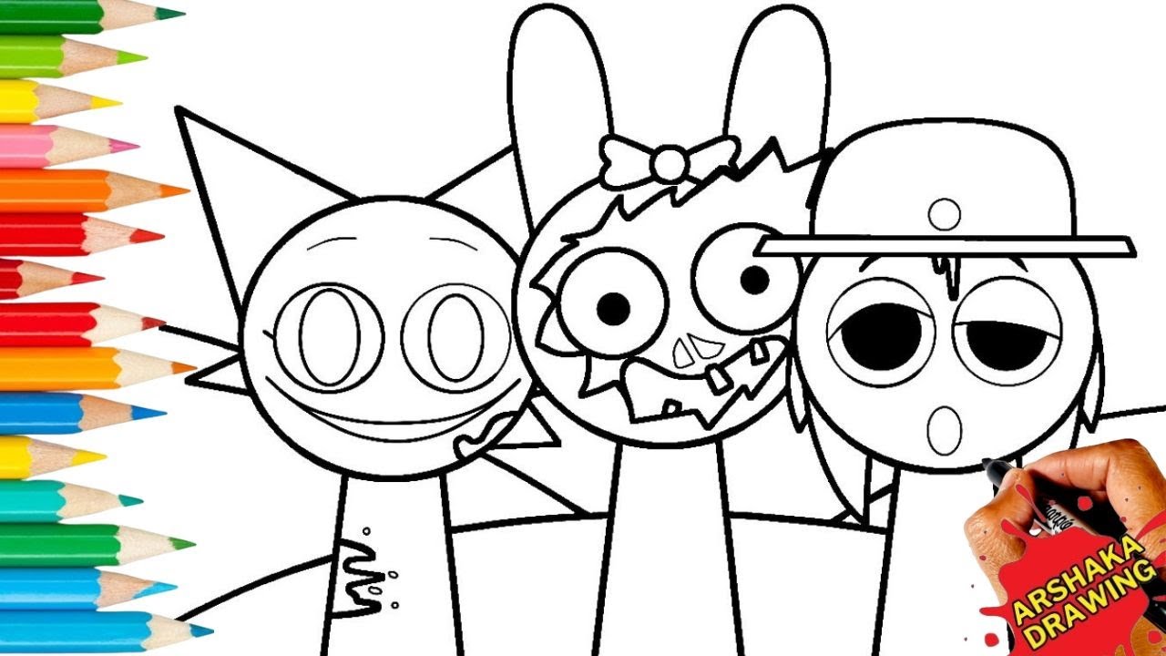 Incredibox Sprunki Horror Coloring Page Tutorial Easy | Coloring Wenda ...