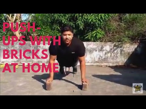 push-up with bricks Homeworkout for begginer. - YouTube