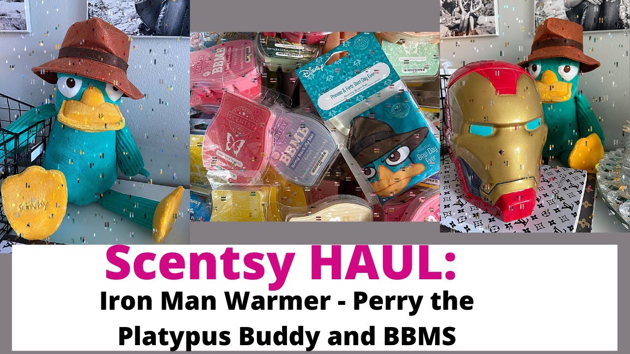Scentsy HAUL: Marvel Iron Man Warmer, Perry the Platypus Scentsy Buddy ...