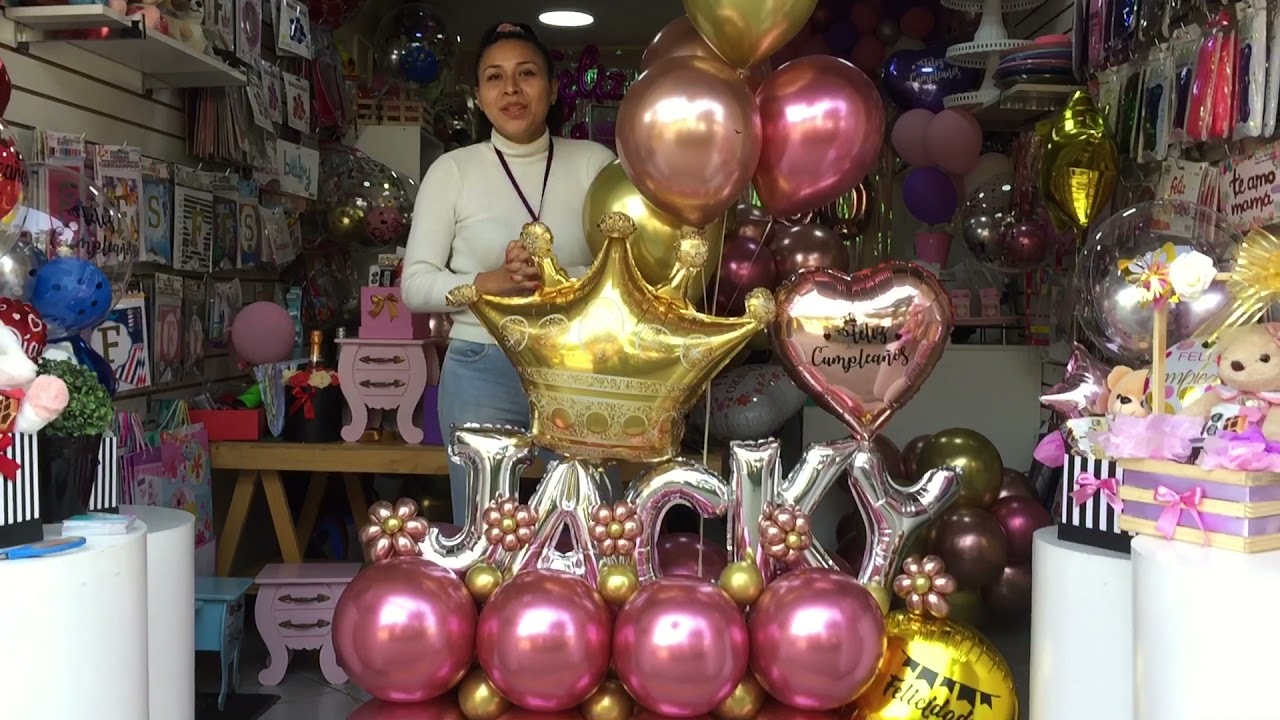 Bouquet de Globos con nombre personalizado - YouTube