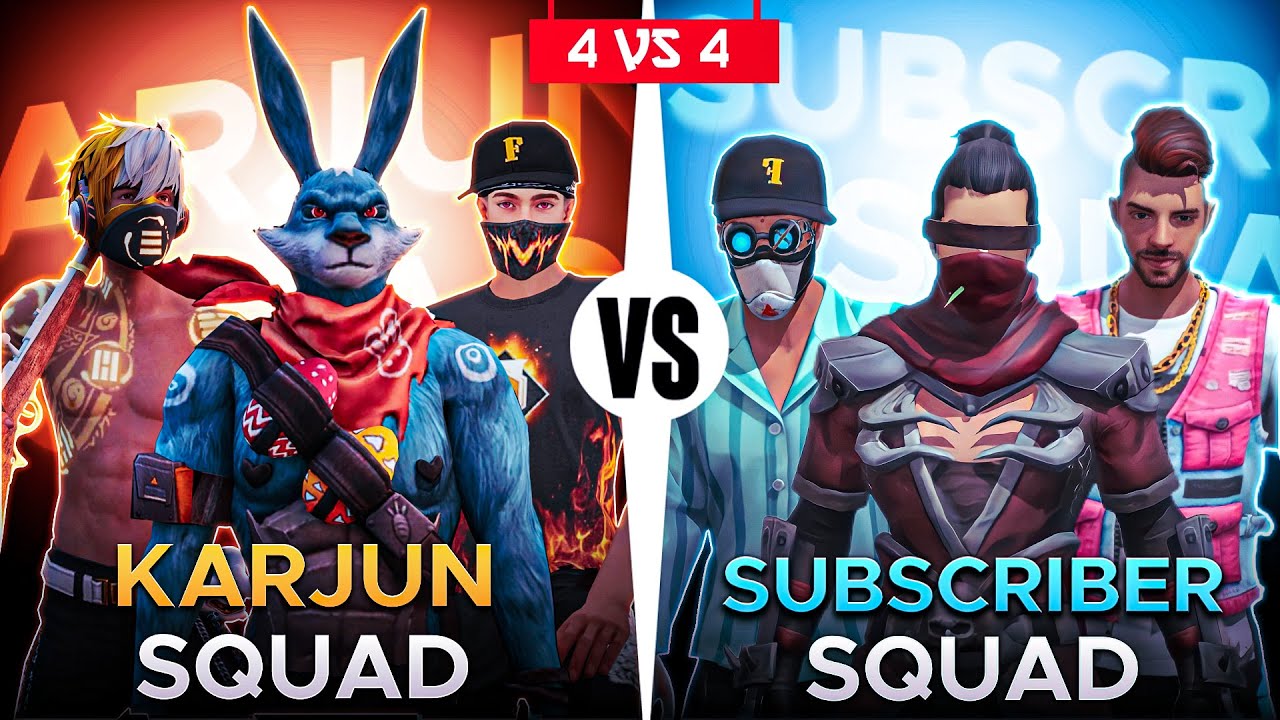KARJUN SQUAD VS SUBSCRIBERS SQUAD😍🔥#ajjubhai #garenafreefirelive # ...