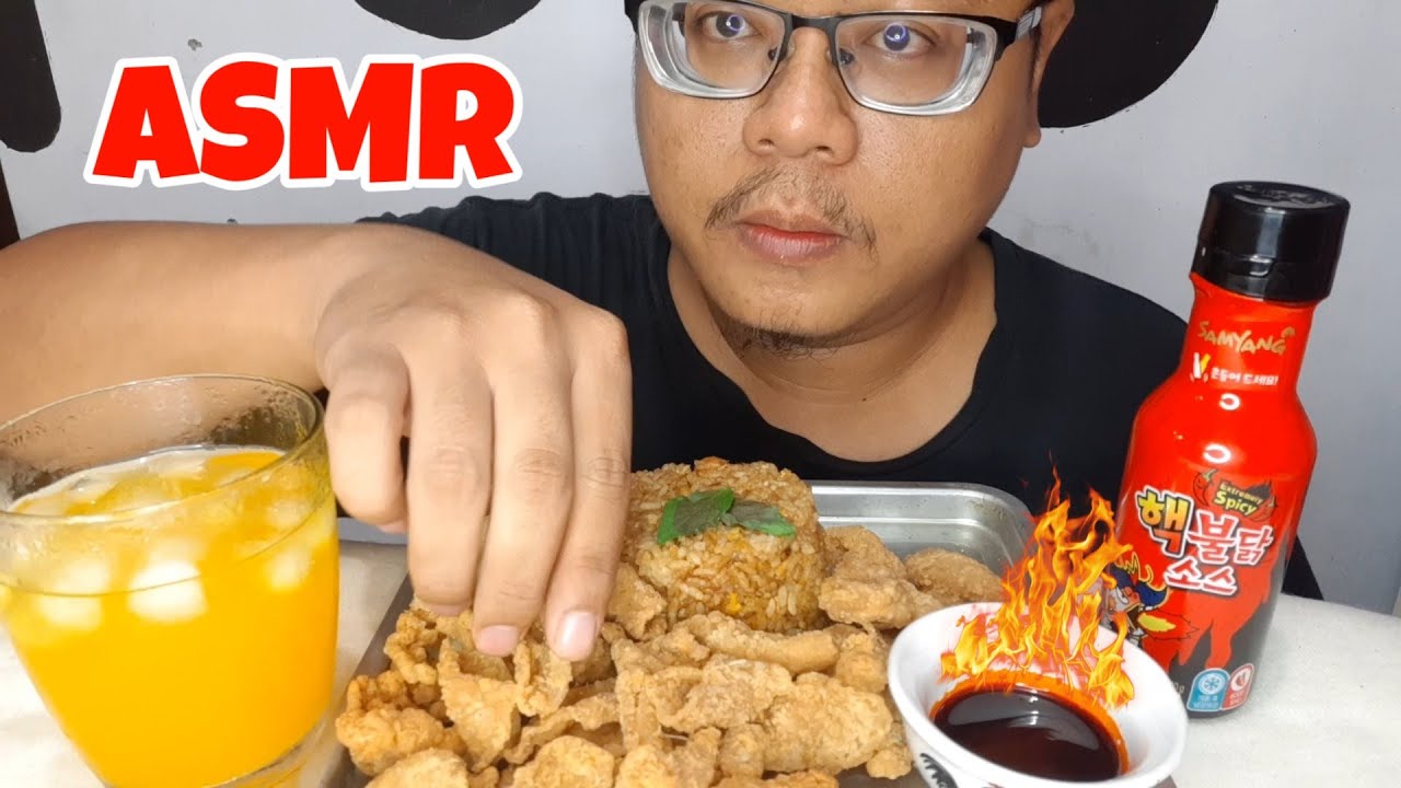 ASMR CHICKEN SKIN SAMYANG SAUCE - YouTube