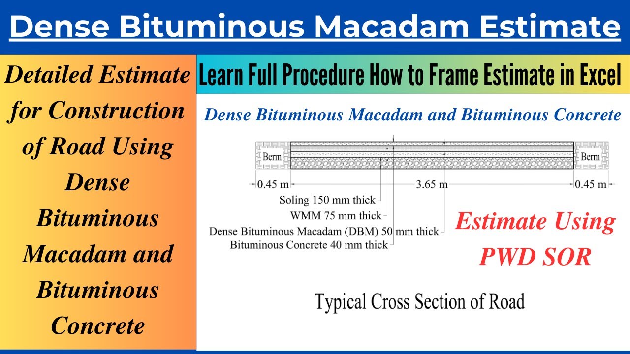 Detailed Estimate for Construction of Road Using Dense Bituminous ...