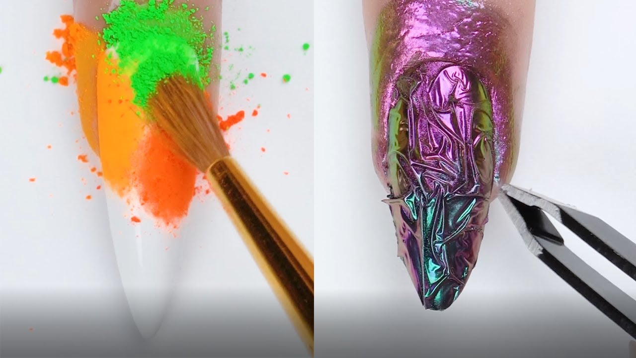 DIY Nails | Nylon & MIROR Gel Tutorial | Rainbow Nails Art | Shoes Nail ...