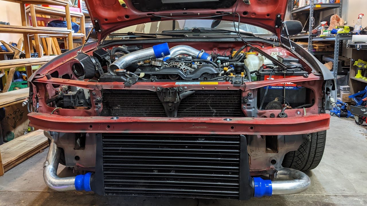 Subaru Gf8 GC8 FMIC Install Part 3 - YouTube