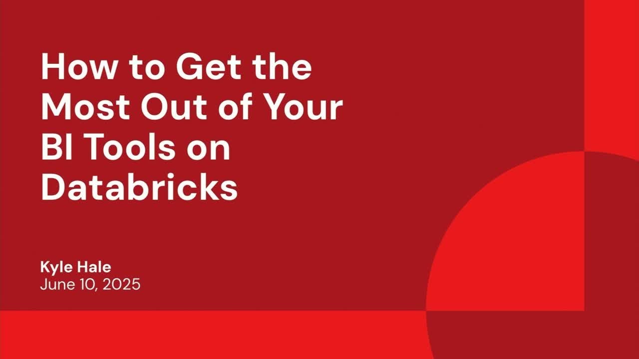 How to Get the Most Out of Your BI Tools on Databricks - YouTube