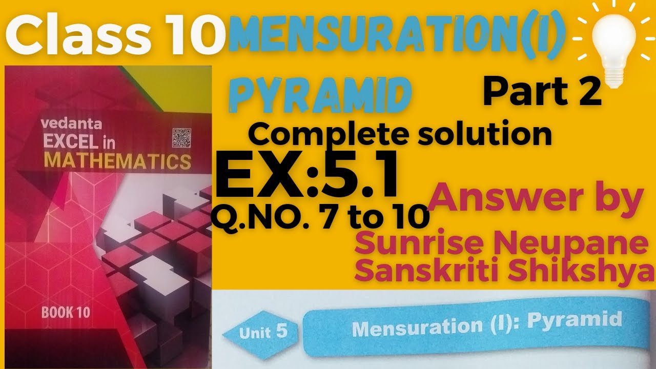 Class 10//Pyramid Complete solution part 2//Ex:5.1 Qn. 7 to 10 - YouTube