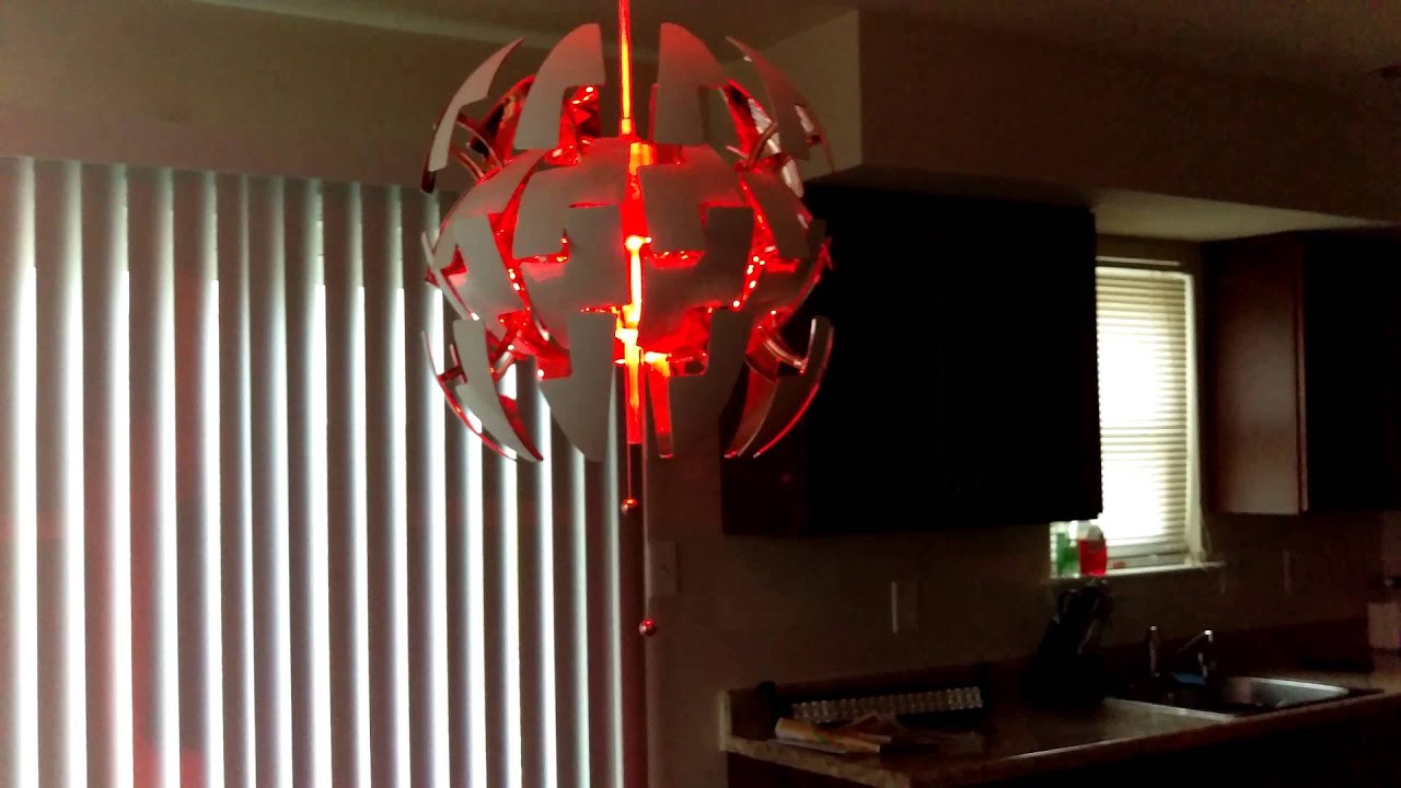 2014 Ikea pendant hanging light with rgb led bulb - YouTube