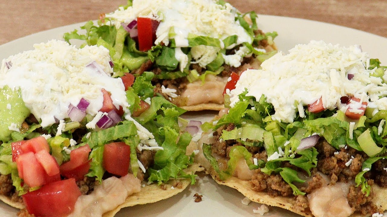 Tostadas de carne molida - YouTube