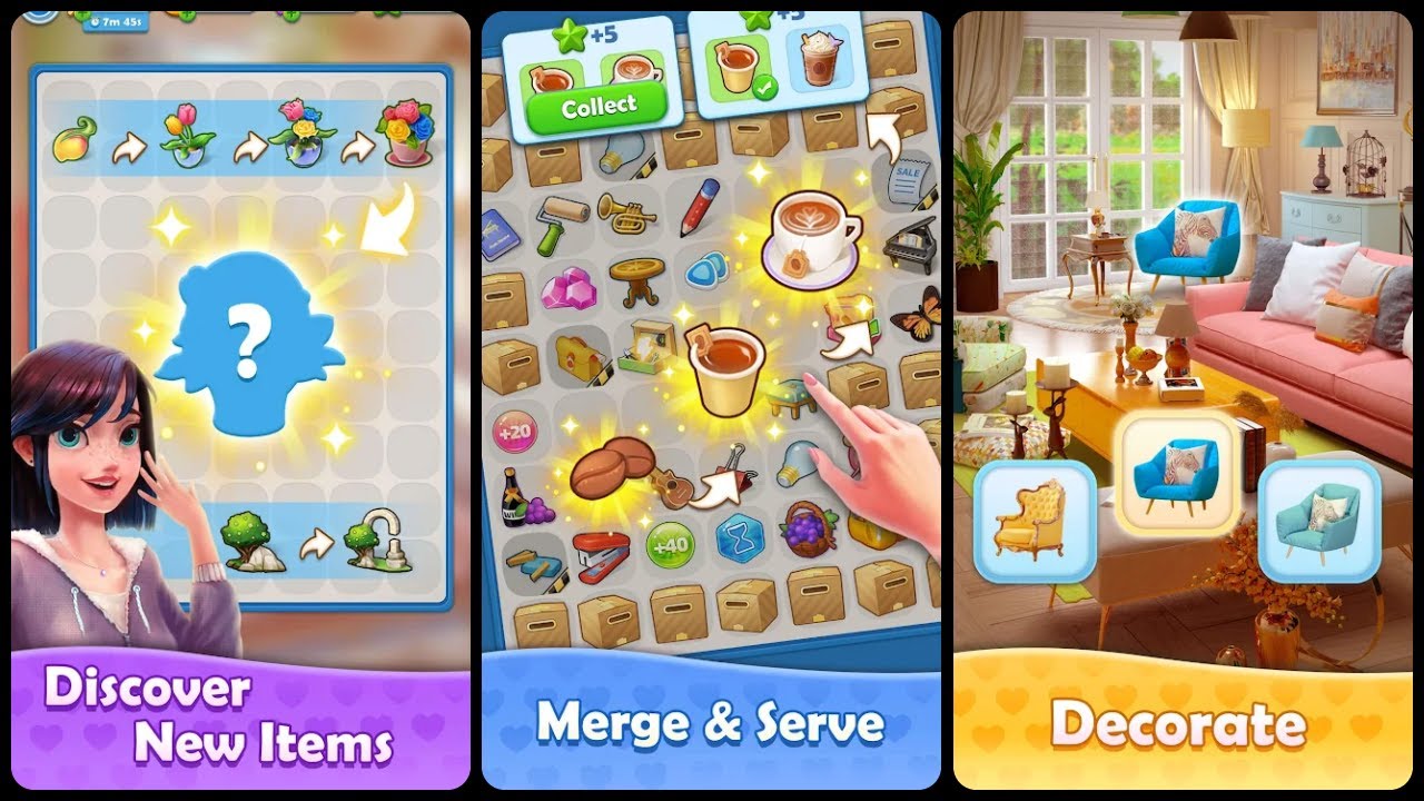 Merge Decor : Home Design Gameplay Video for Android Mobile - YouTube