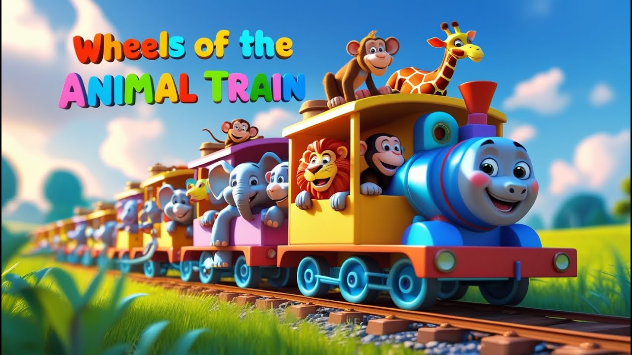 The Wheels on the Animal Train | Fun Kid’s Nursery Rhyme & Song - YouTube